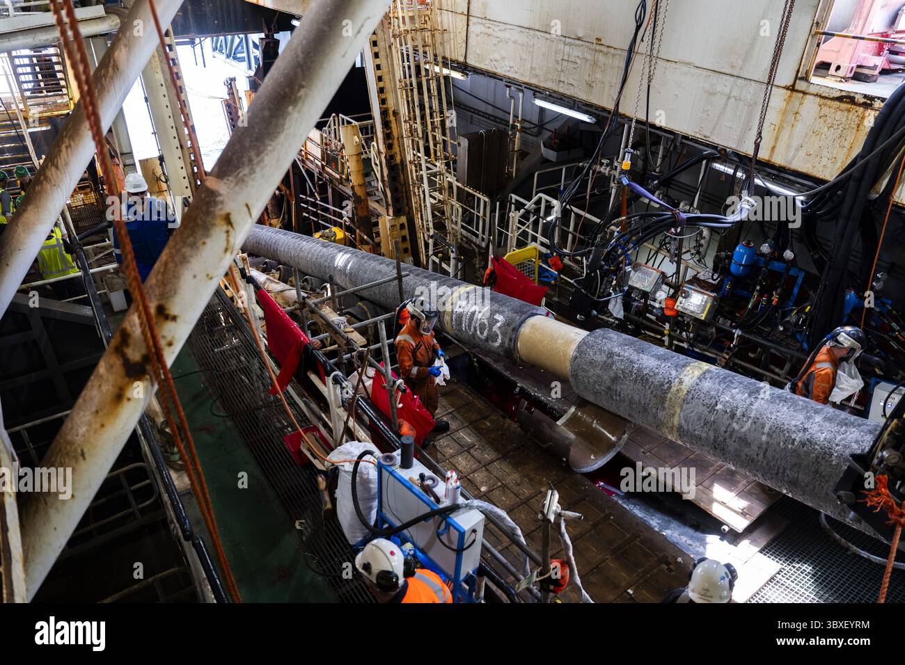 NORTH SEA - Offshore work on pipelay vessel Lorelay. A CO2 transport ...