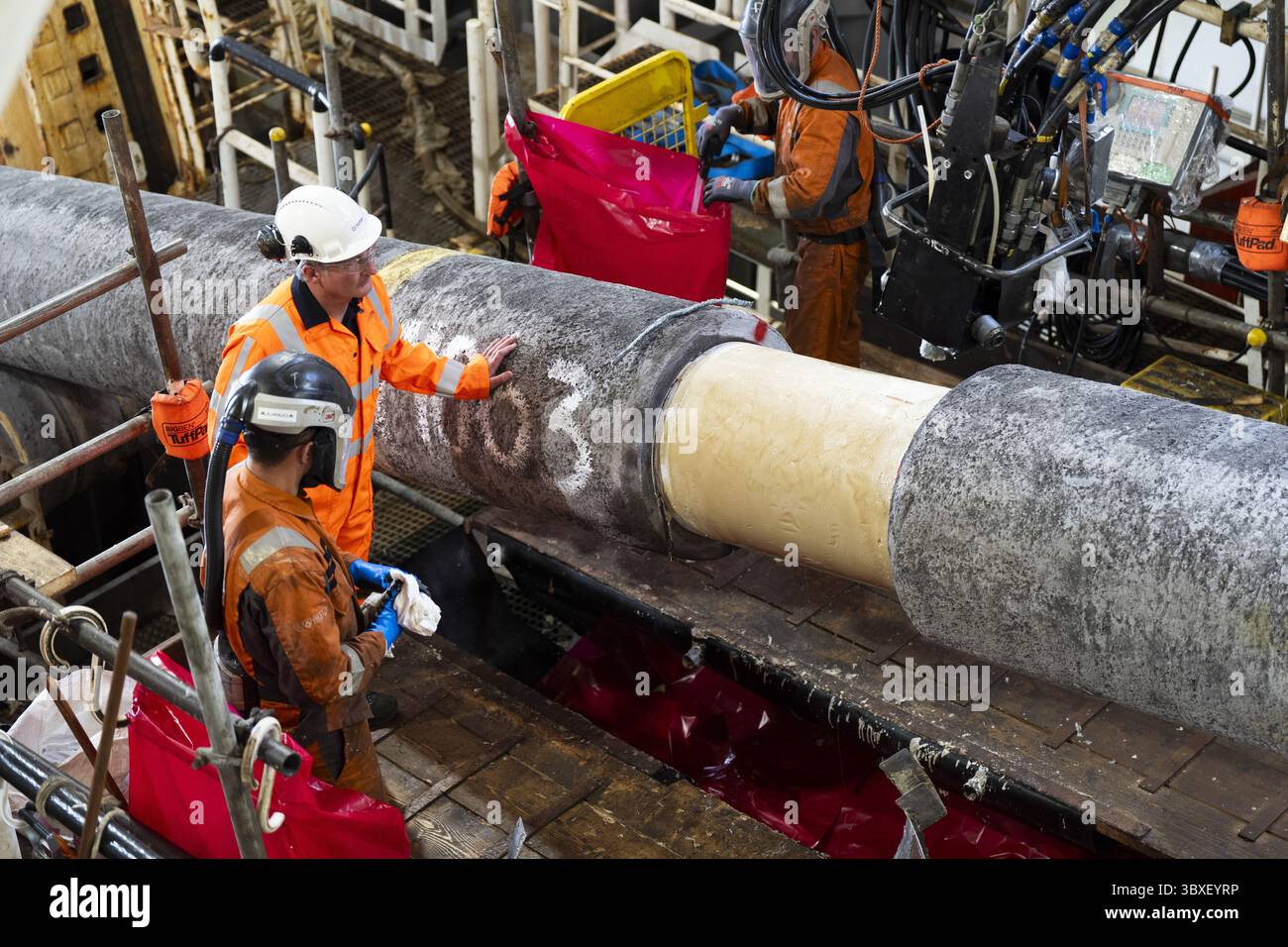 NORTH SEA - Offshore work on pipelay vessel Lorelay. A CO2 transport ...