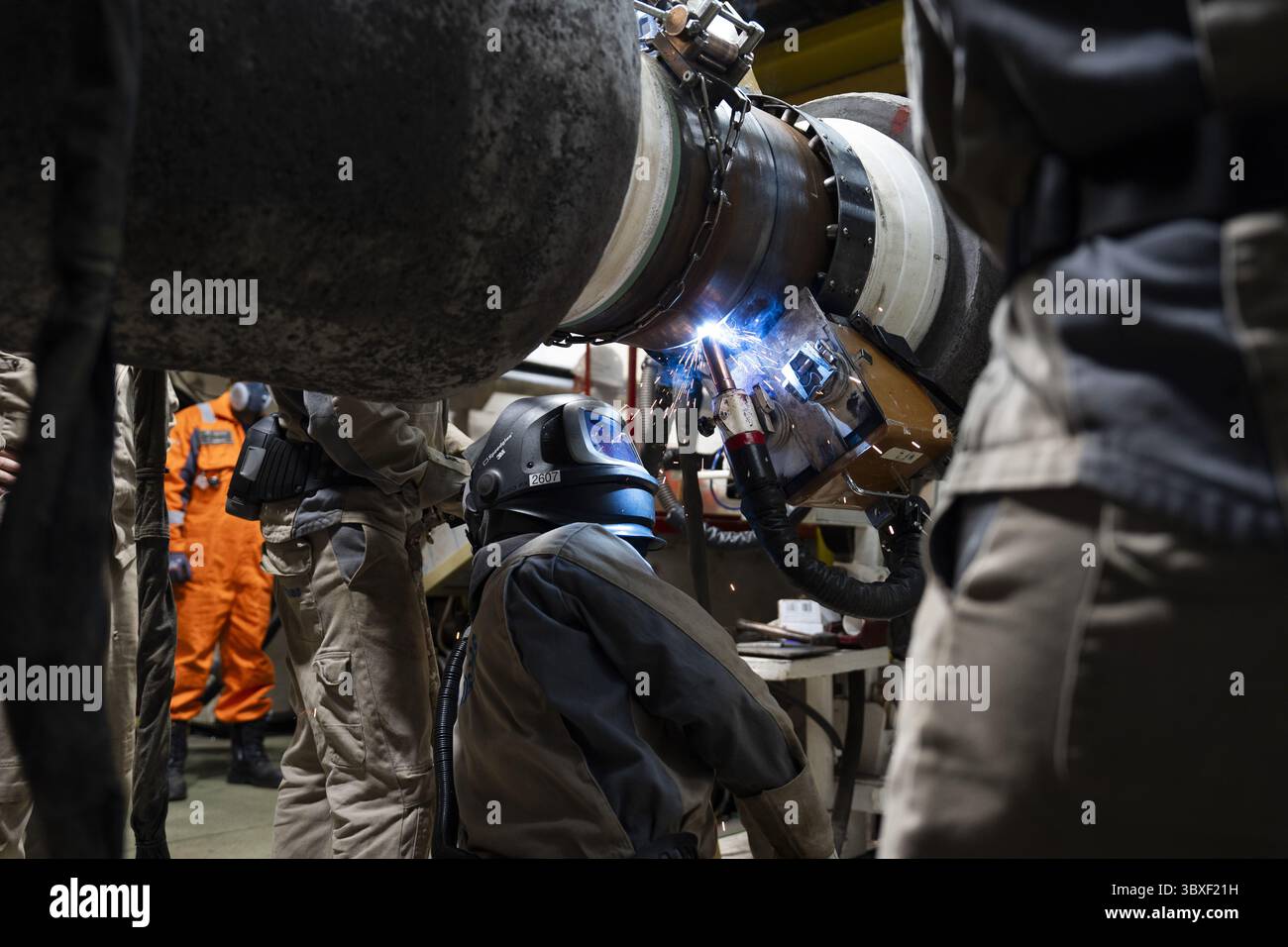 NORTH SEA - Offshore work on pipelay vessel Lorelay. A CO2 transport ...