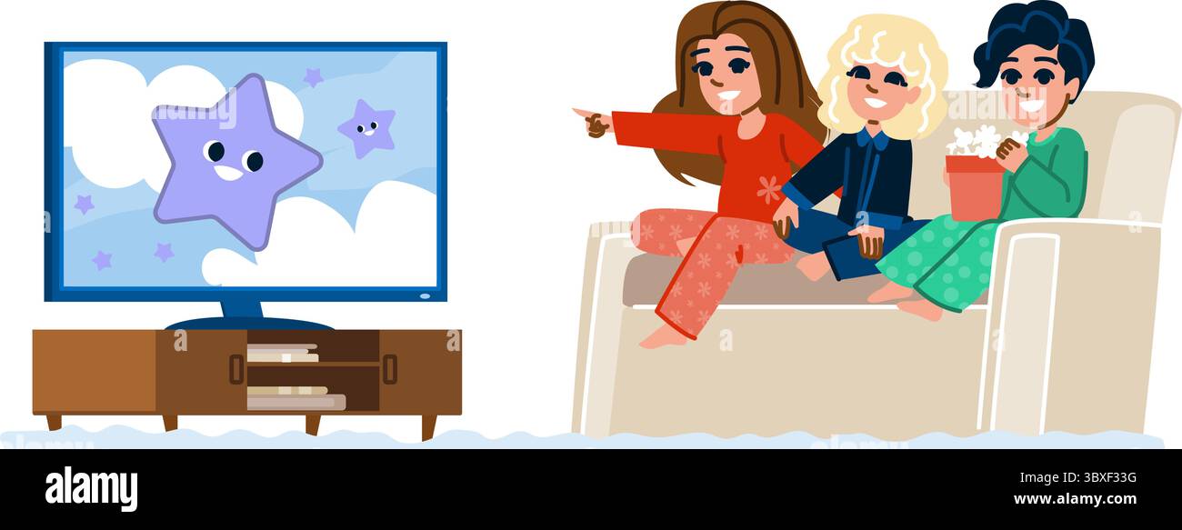 entertainment watching cartoons hobby kid vector Stock Vector Image ...