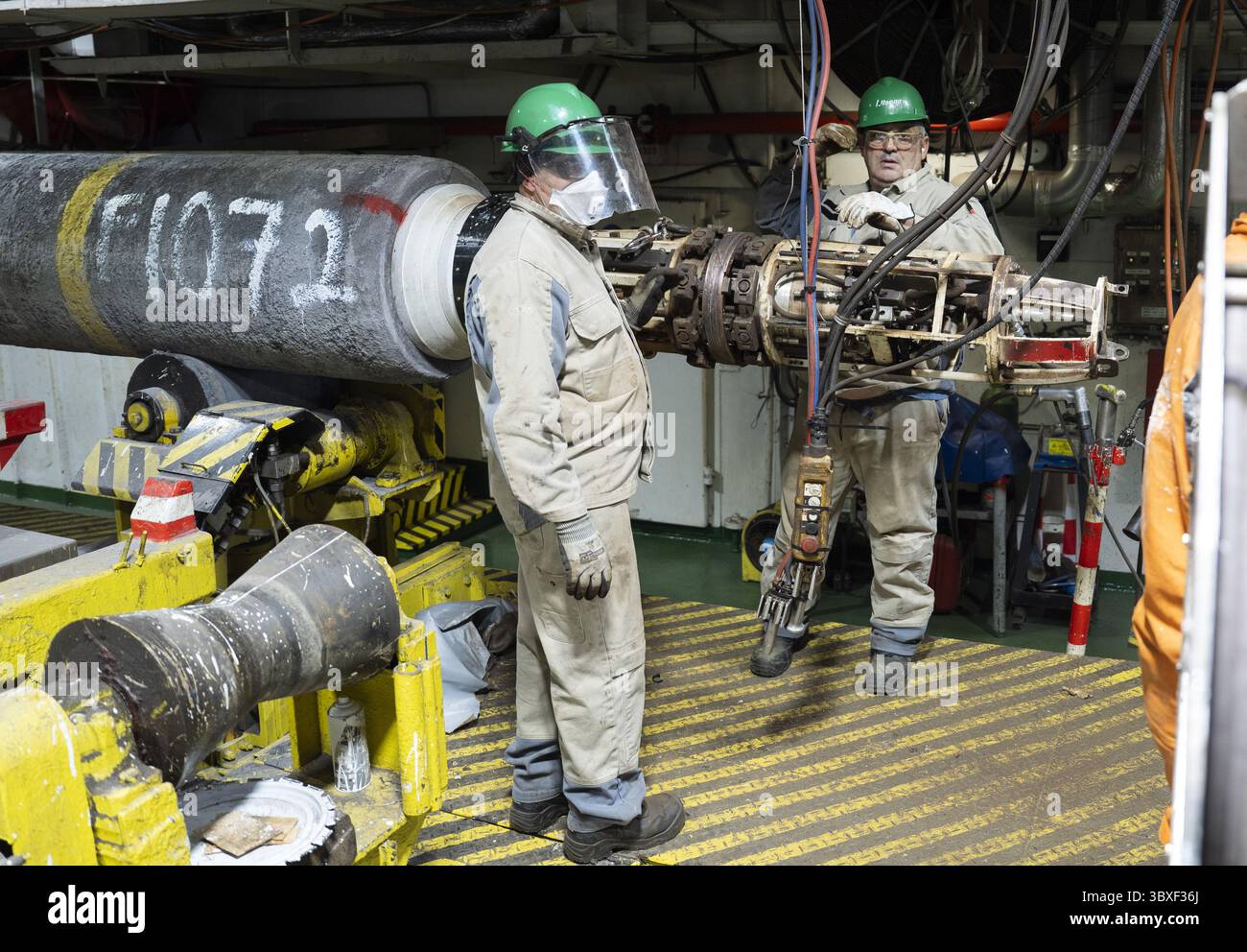 NORTH SEA - Offshore work on pipelay vessel Lorelay. A CO2 transport ...