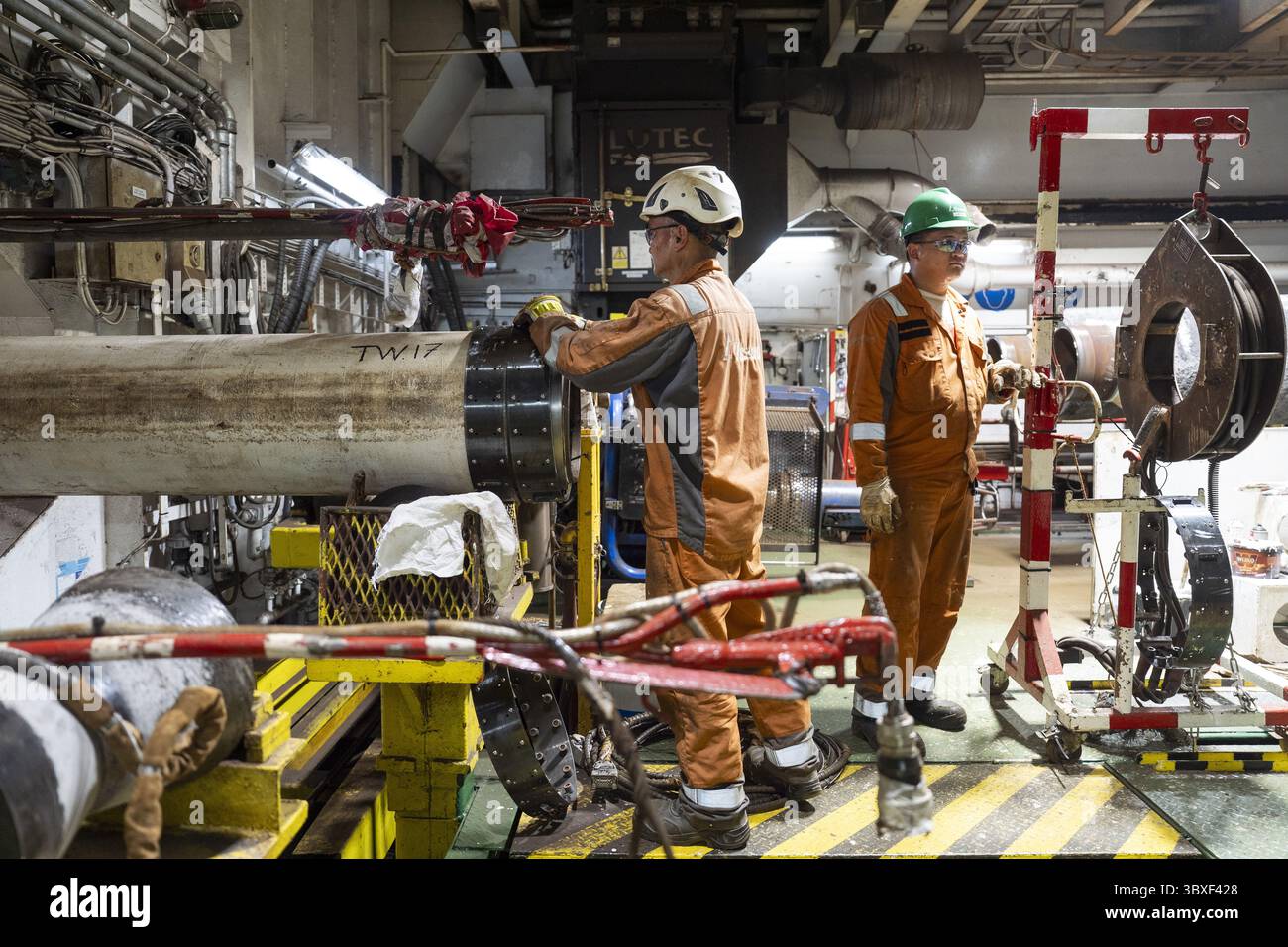 NORTH SEA - Offshore work on pipelay vessel Lorelay. A CO2 transport ...
