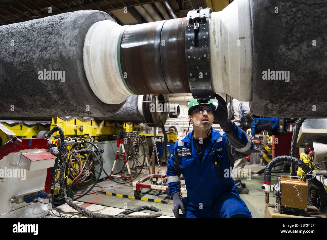 NORTH SEA - Offshore work on pipelay vessel Lorelay. A CO2 transport ...
