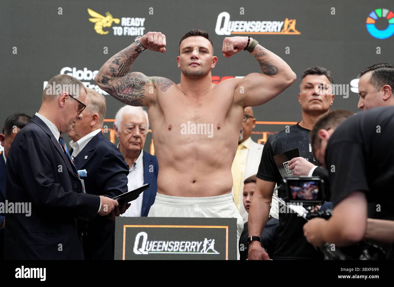 Kevin Lerena during the weigh-in at BOXPARK Wembley, London. Picture ...