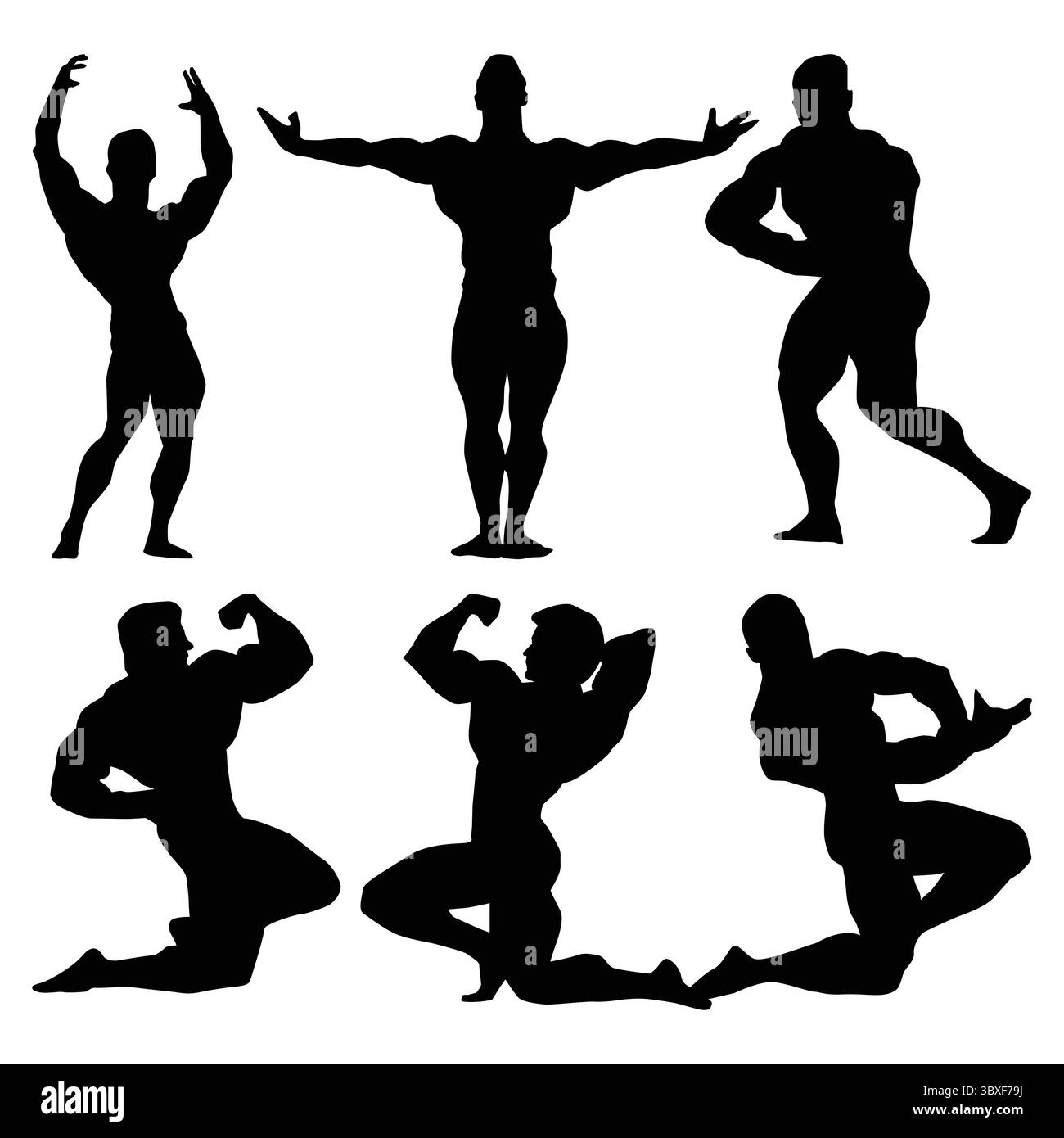 bodybuilder silhouette black background Vol 3 Stock Vector Image & Art ...
