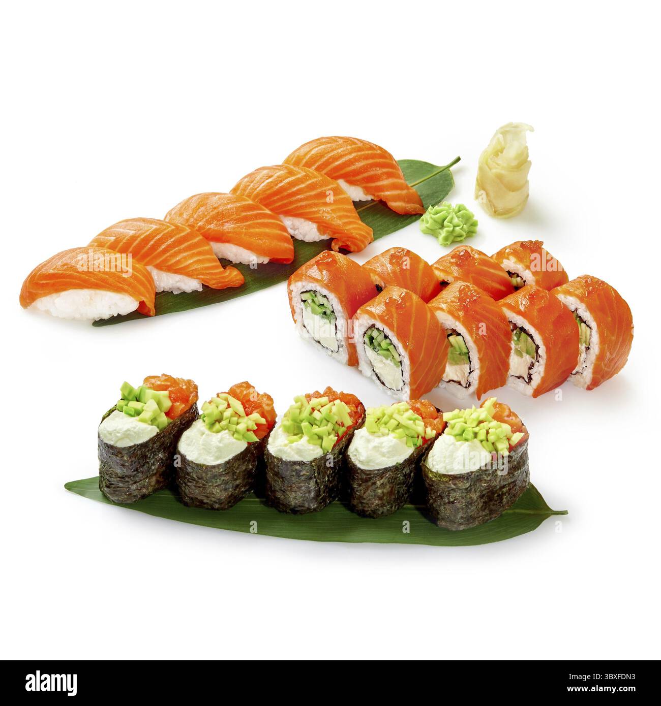 Sushi rolls beautifully arranged Cut Out Stock Images & Pictures - Alamy