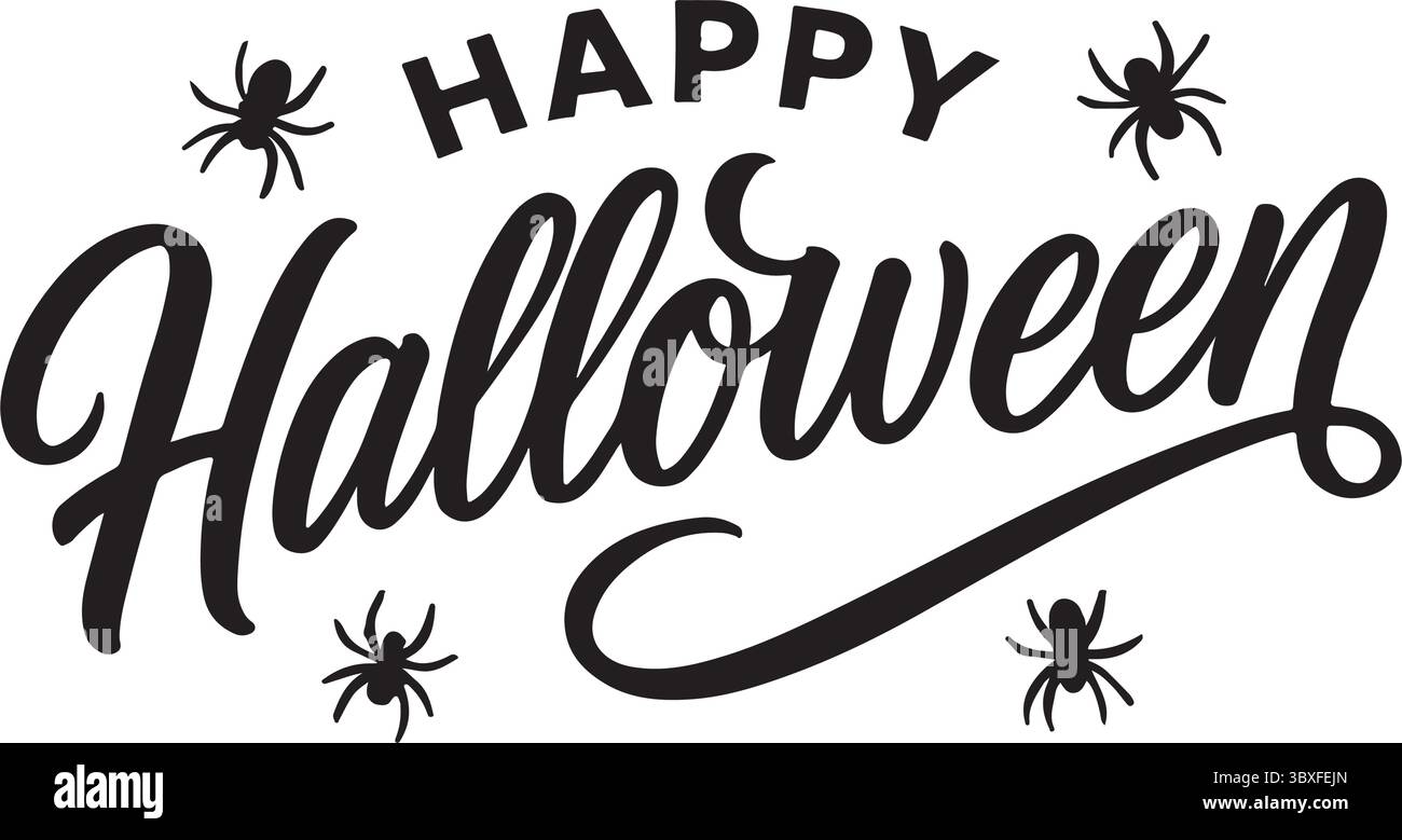 A festive Halloween greeting showcases the words Happy Halloween in an ...