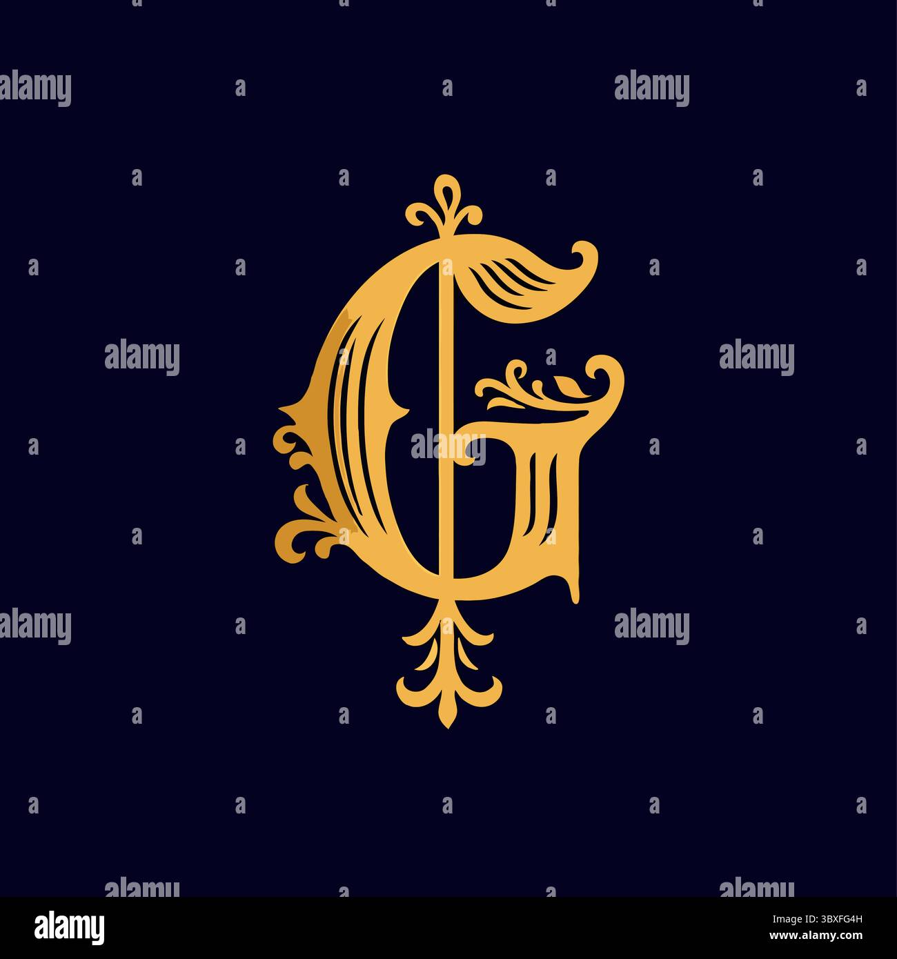 Monochrome Gold Vector Alphabet Letters Set Stock Vector Image & Art ...
