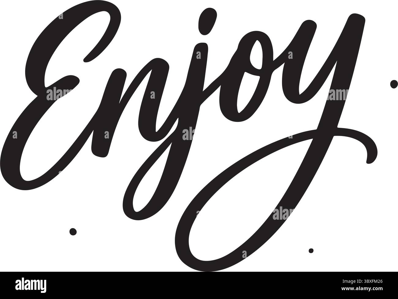 This elegant handwritten typography displays the word enjoy, featuring ...