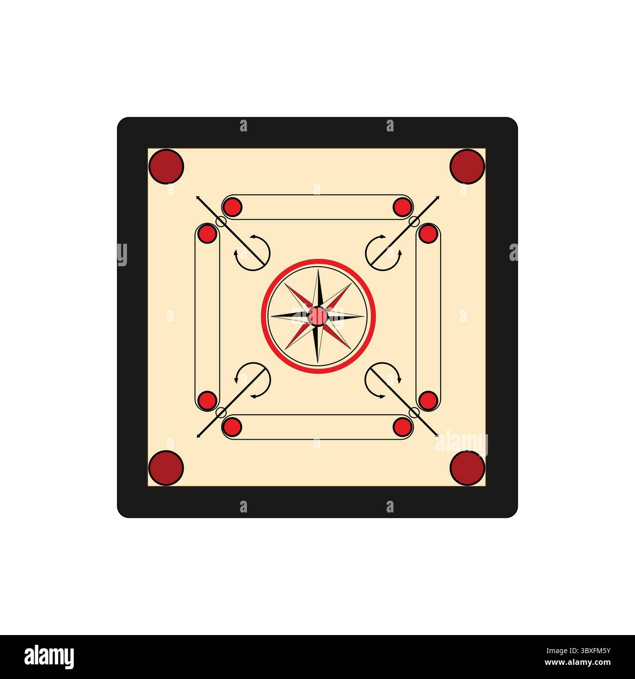 carrom board Illustration vector-based drawing on white background ...