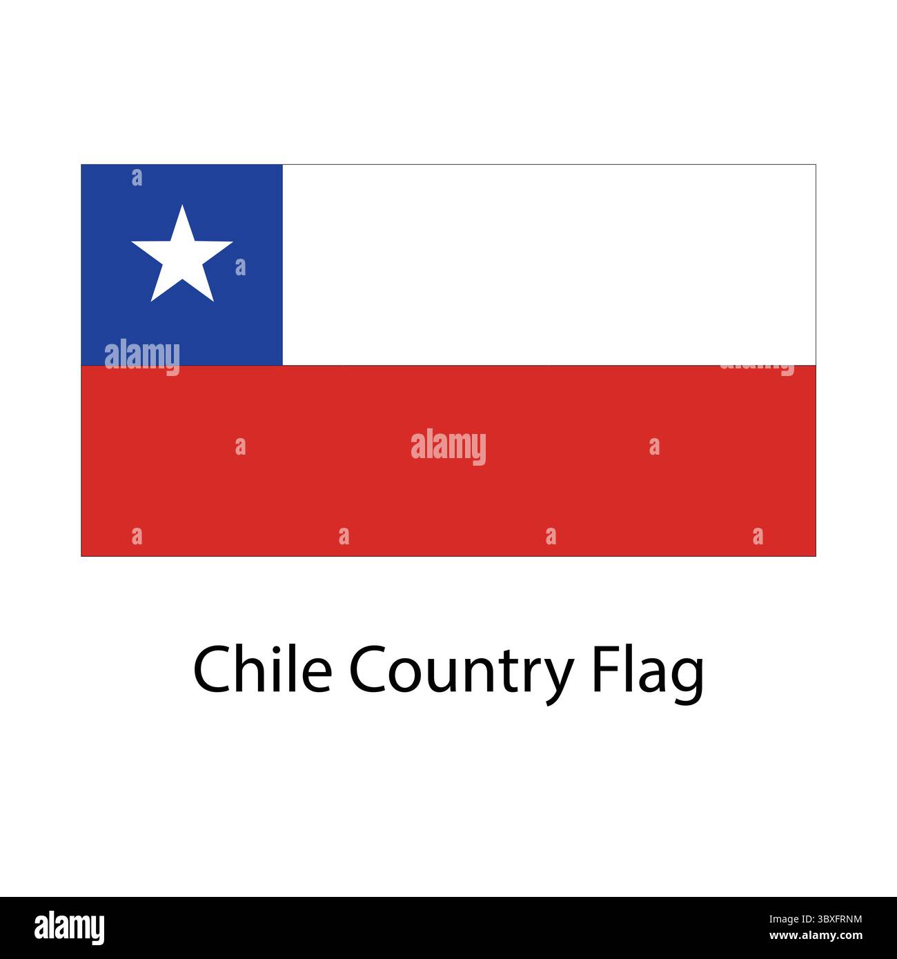 Chile Country Flag hand drawing illustration vector-based drawing Stock ...