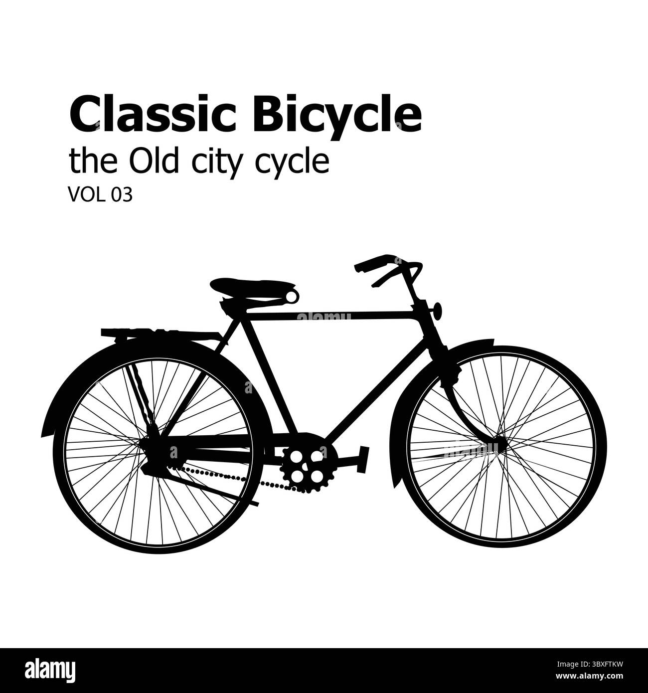 Classic Bicycle VOL 3 the Old city cycle Illustration vector drawing Stock Vector Image & Art ...