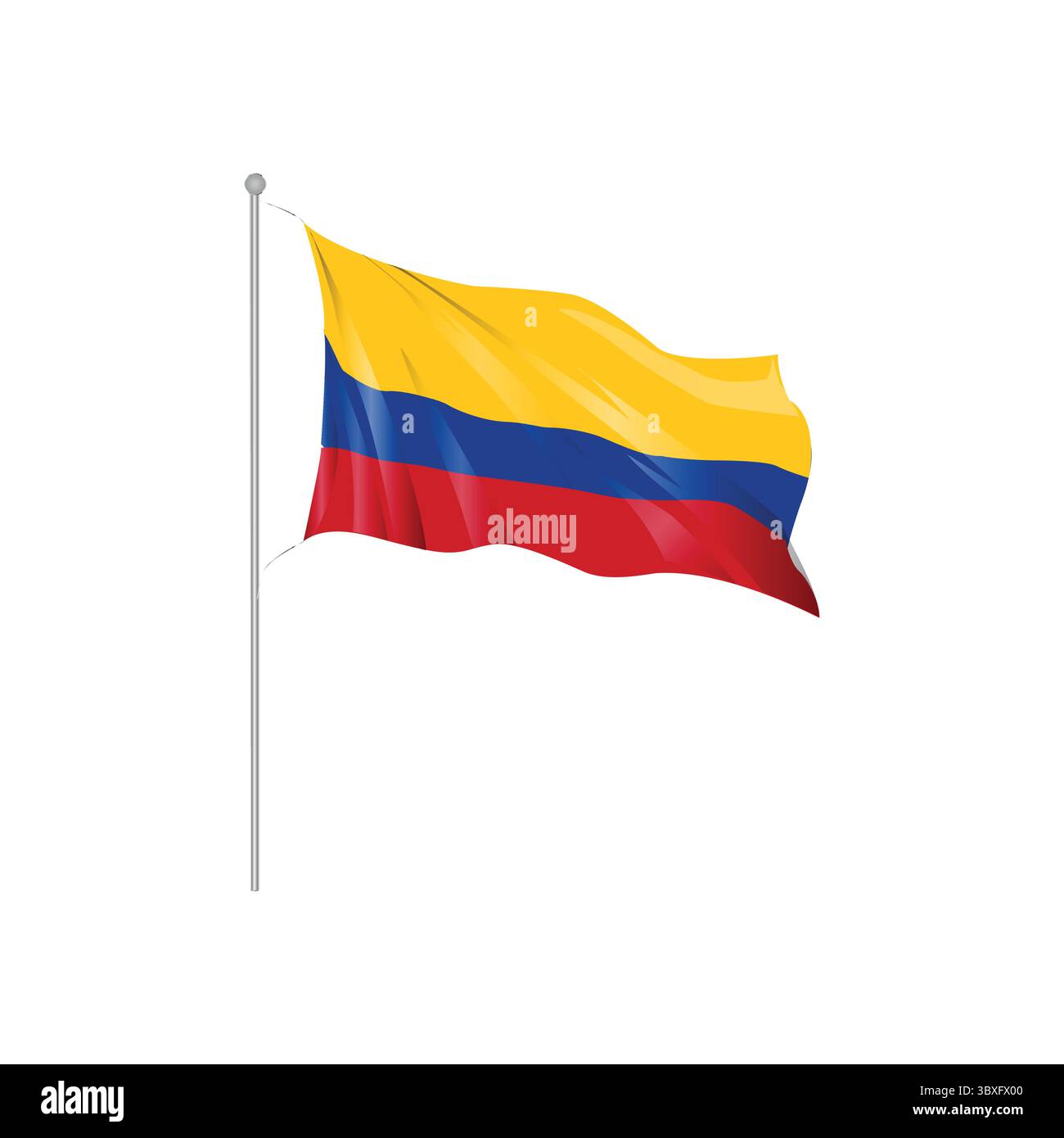 Colombia Country Wavy flag hand drawing illustration Vol 01 Stock ...
