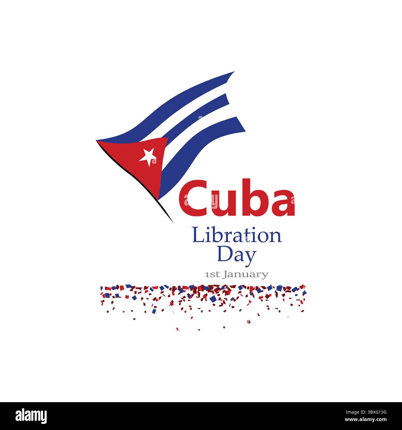 Cuba Liberation Day Independance Day Illustration on white background ...