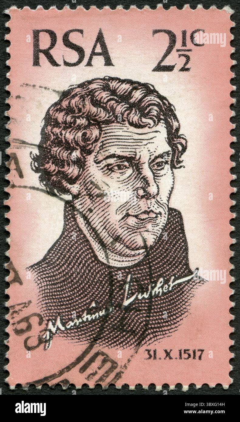 SOUTH AFRICA - CIRCA 1967: A stamp printed in South Africa shows Martin ...