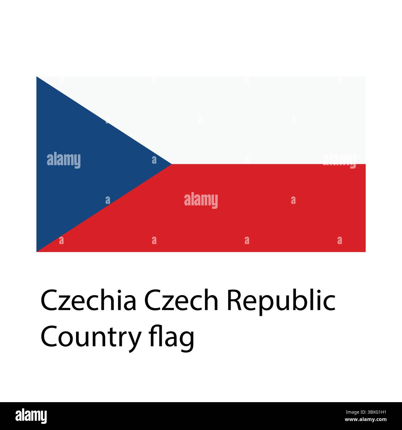 Czechia Czech Republic Country flag hand drawing illustration vector ...