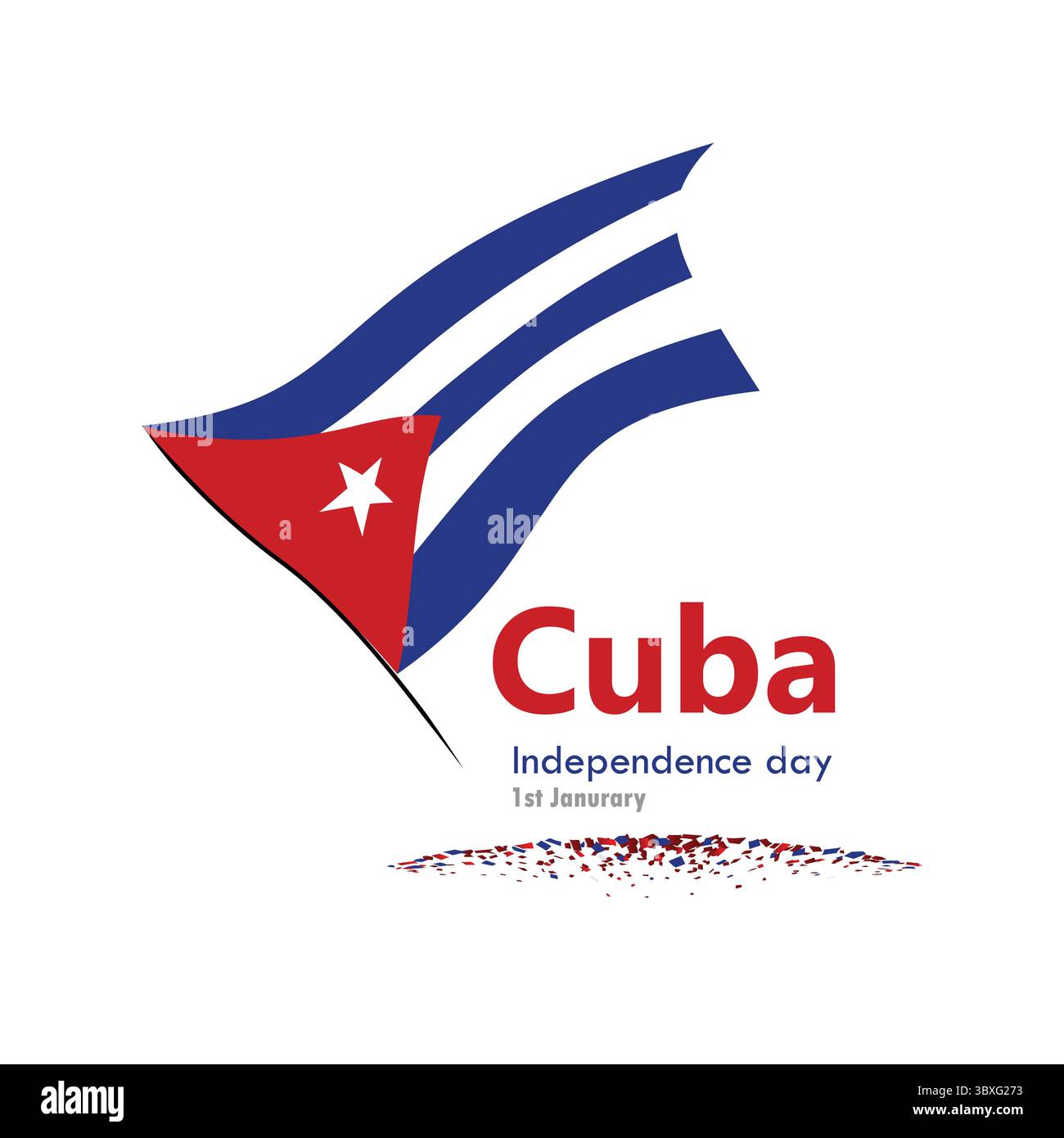 Cuba Liberation Day Independance Day Illustration on white background ...