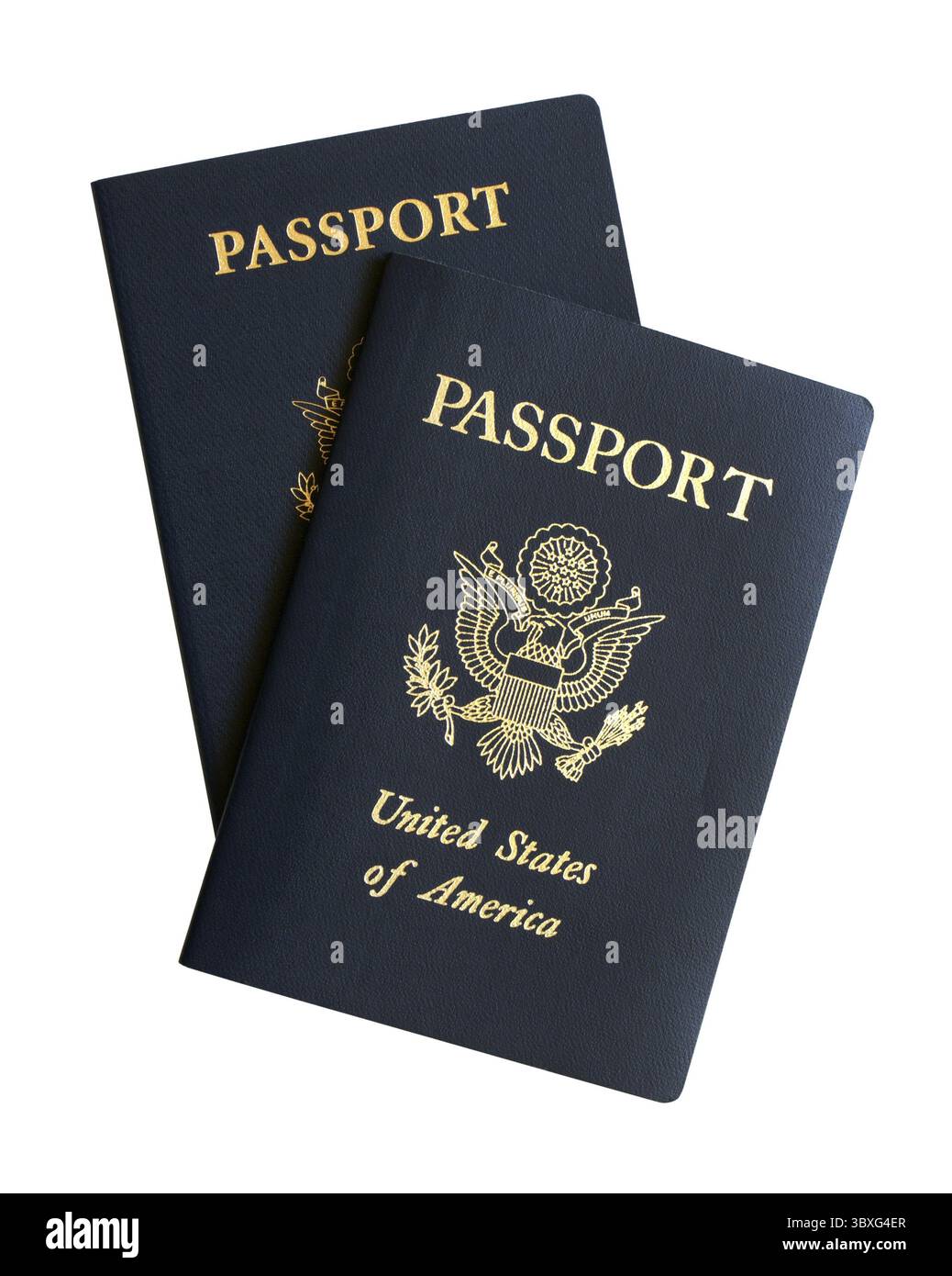 American passports isolated on a white background Stock Photo - Alamy