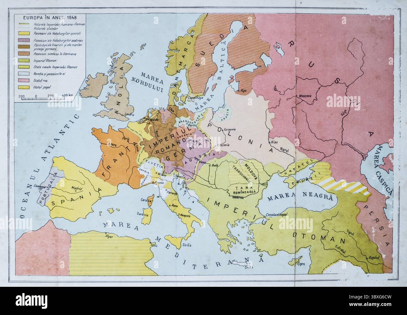 Map of Europe after the Peace of Westphalia 1648 Stock Photo - Alamy