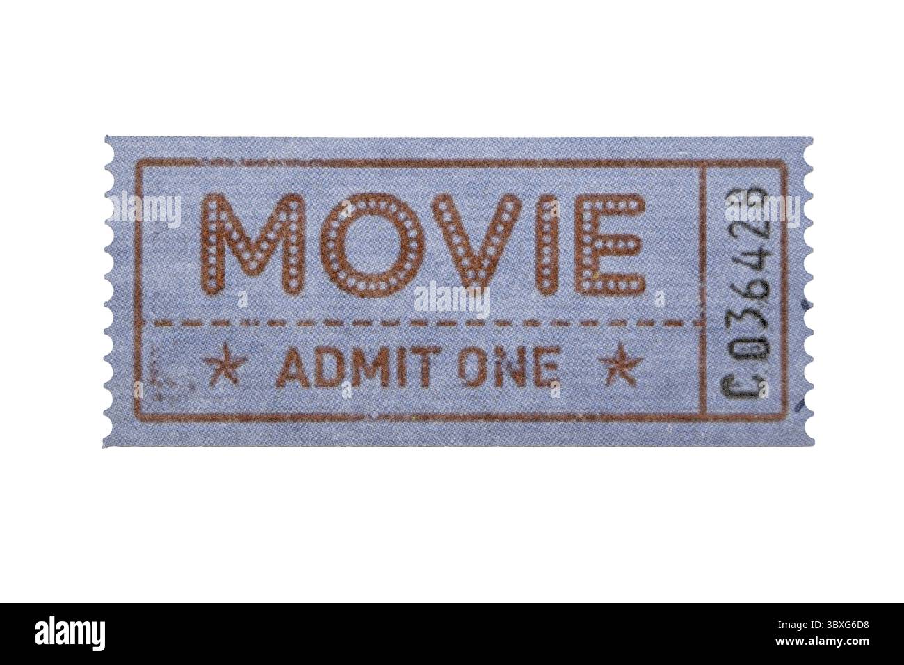 Old entry ticket with serial number Stock Photo - Alamy