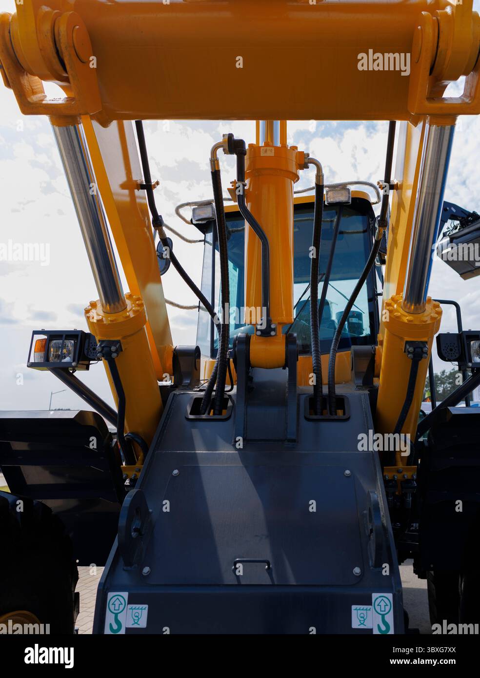 Hydraulic mechanisms of agricultural machines and equipment Stock Photo ...