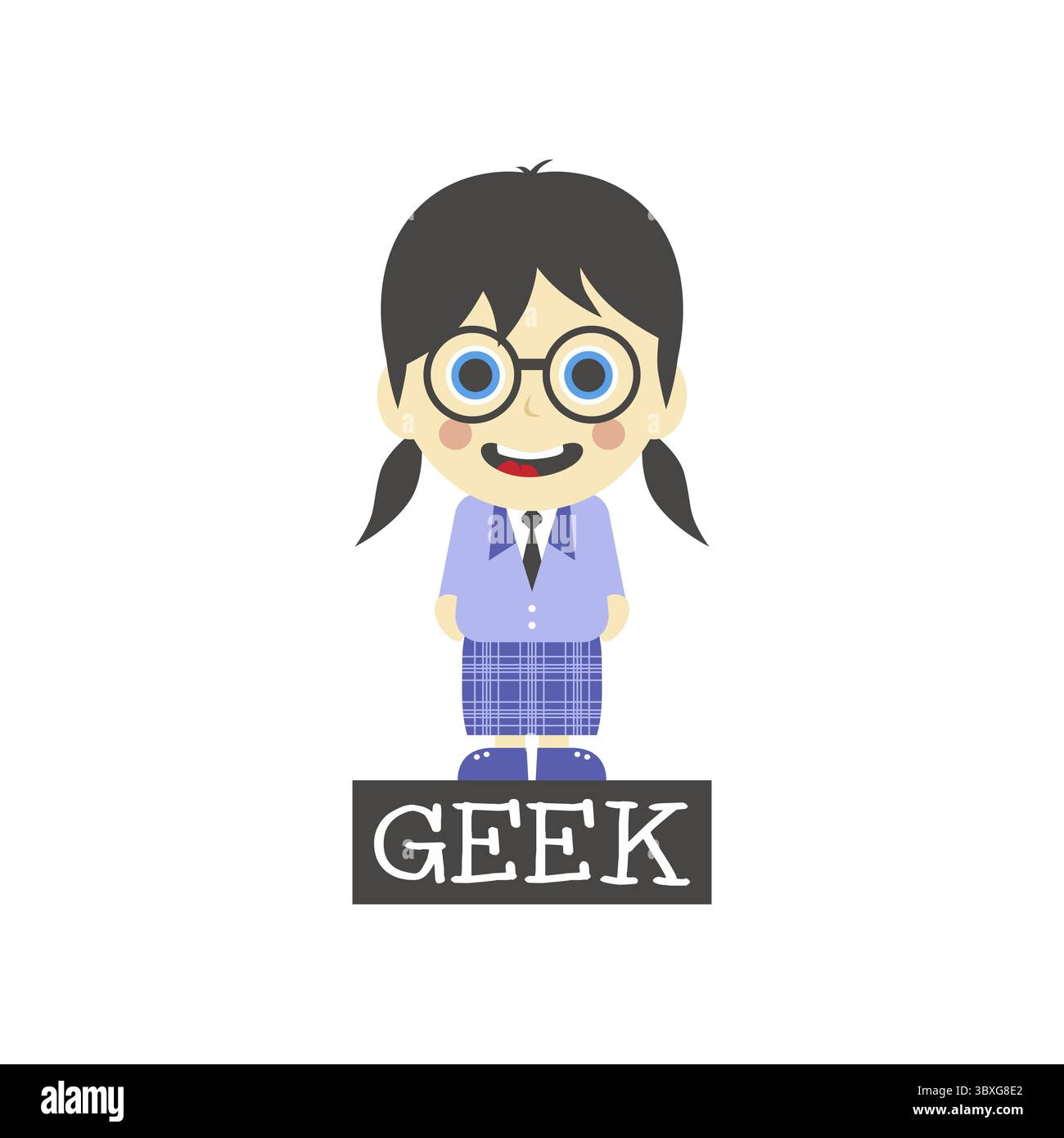 Geek girl cartoon character theme vector art illustration Stock Photo ...