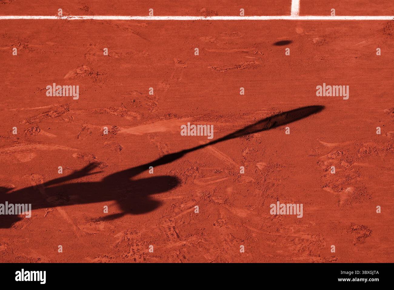 Shadow of American tennis player Coco Gauff in action at the French ...