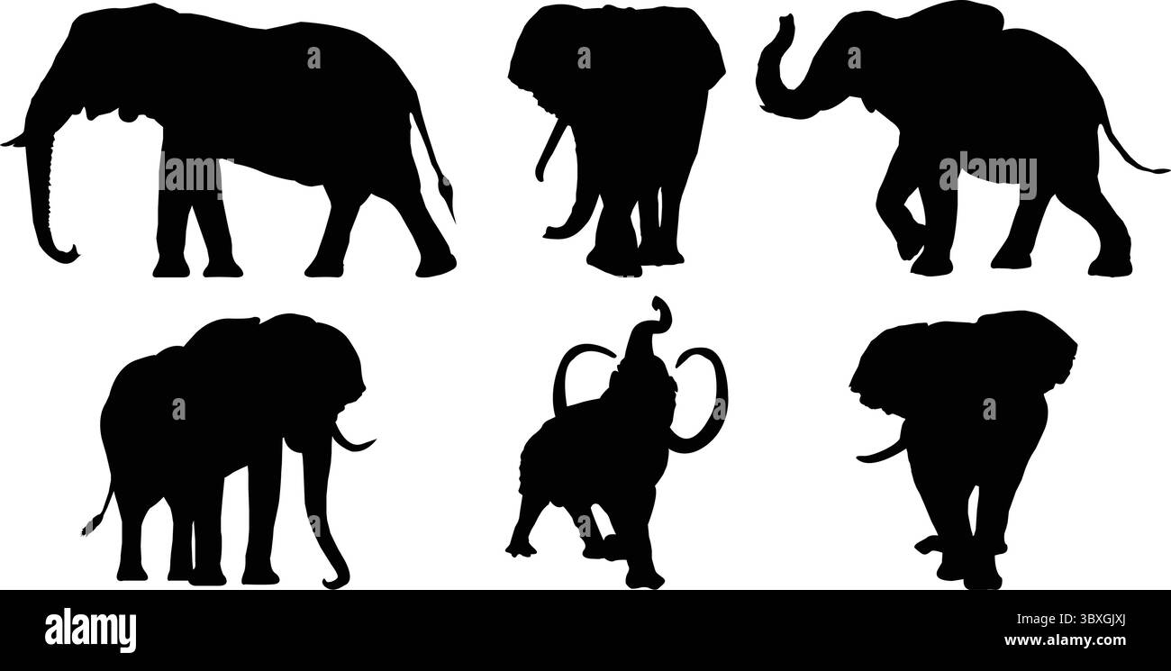 Elephant editable vector Stock Vector Images - Alamy