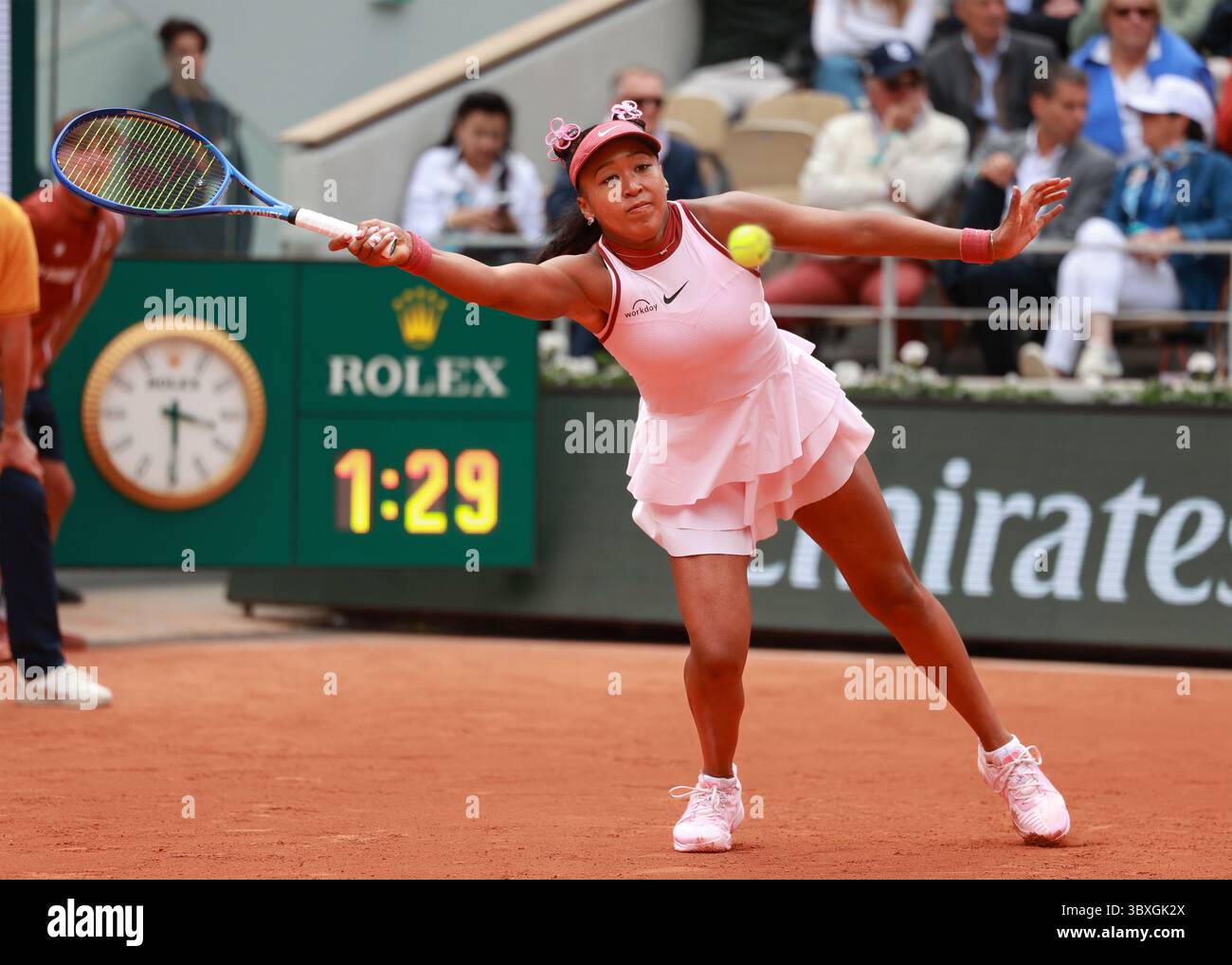 Japanes tennis player Naomi Osaka in action at the French Open 2025 ...