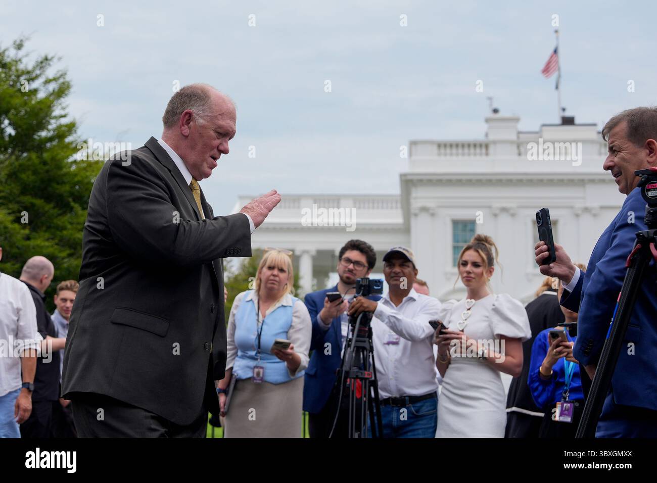 White House border czar Tom Homan speaks with reporters at the White ...