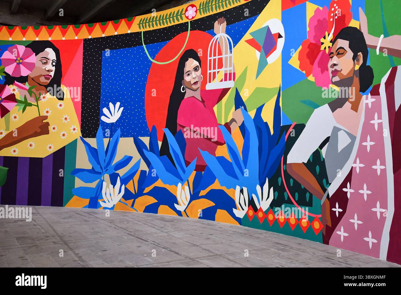Colorful mural by Aravani Art Project, an Indian collective composed of ...