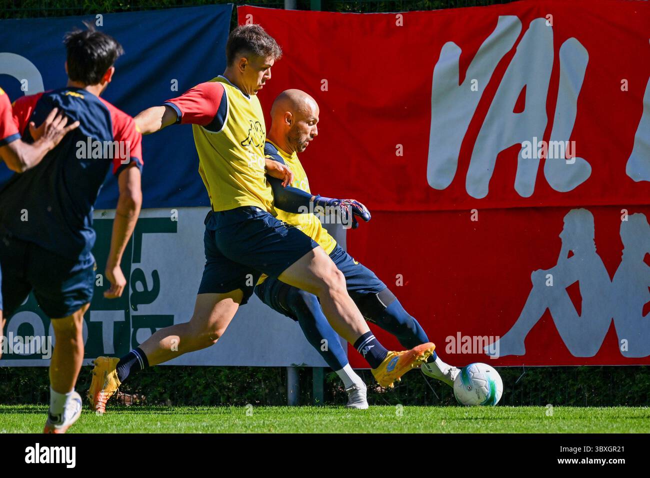 Genoa’s goalkeeper Nicola Leali at the Moena center in Moena, Italy ...