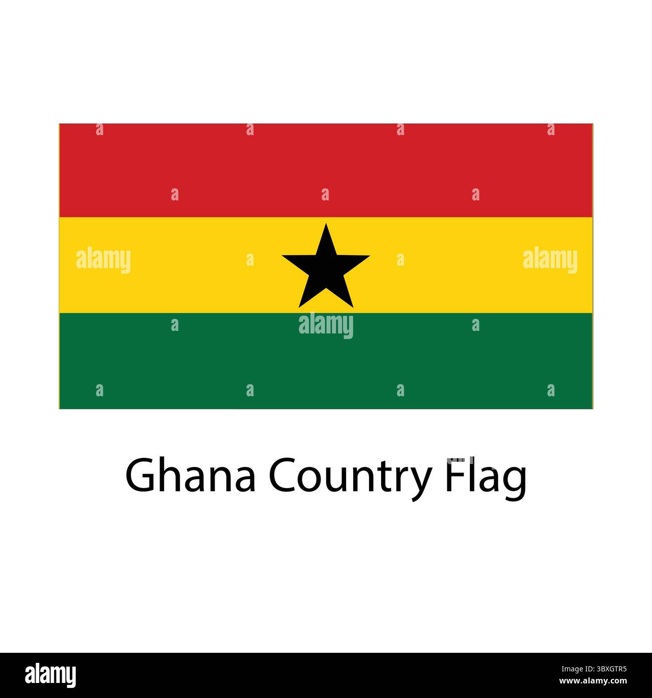 Ghana Country Flag hand drawing illustration vector-based drawing Stock ...