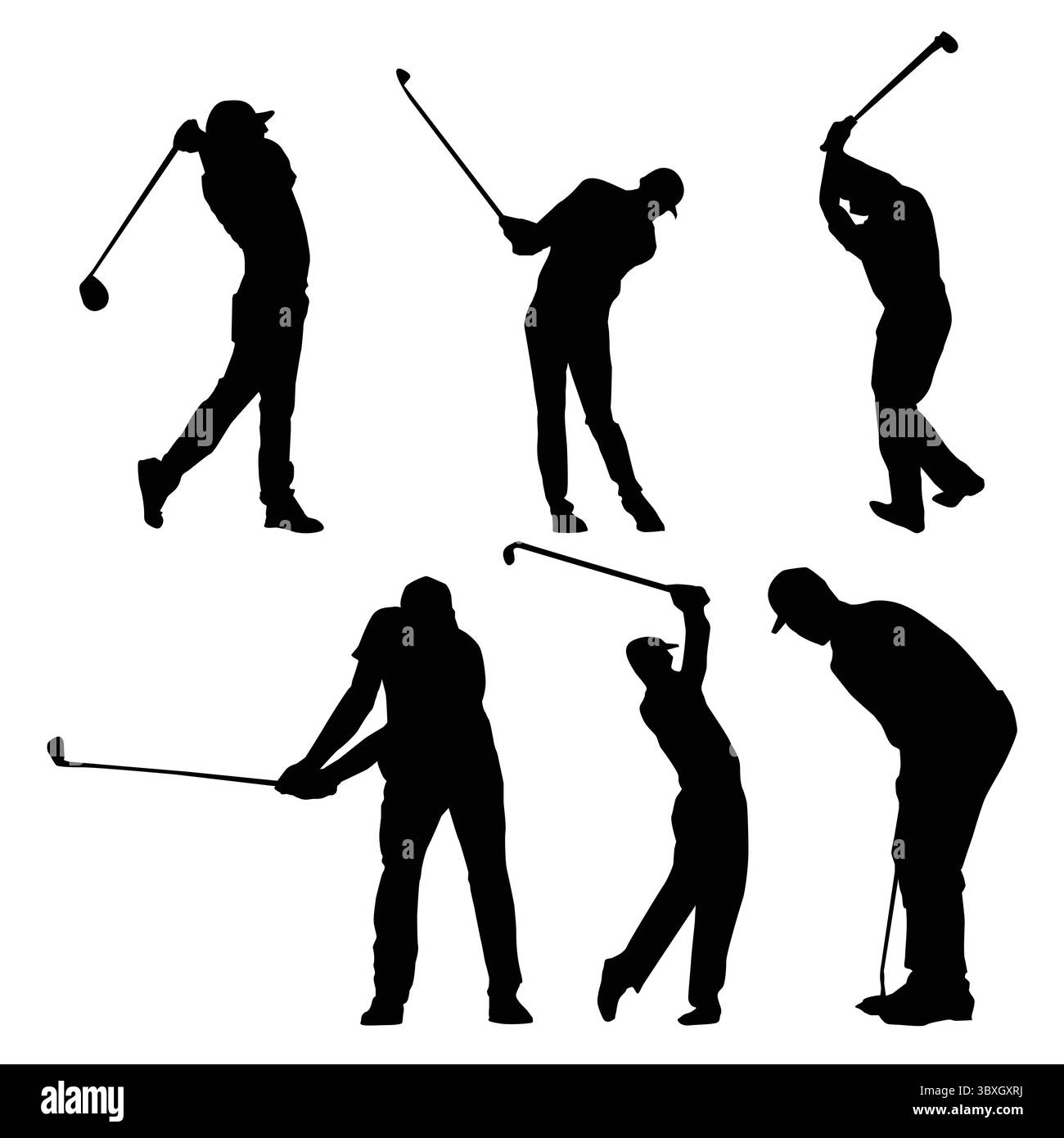 Golf swing player isolated Black and White Stock Photos & Images - Alamy