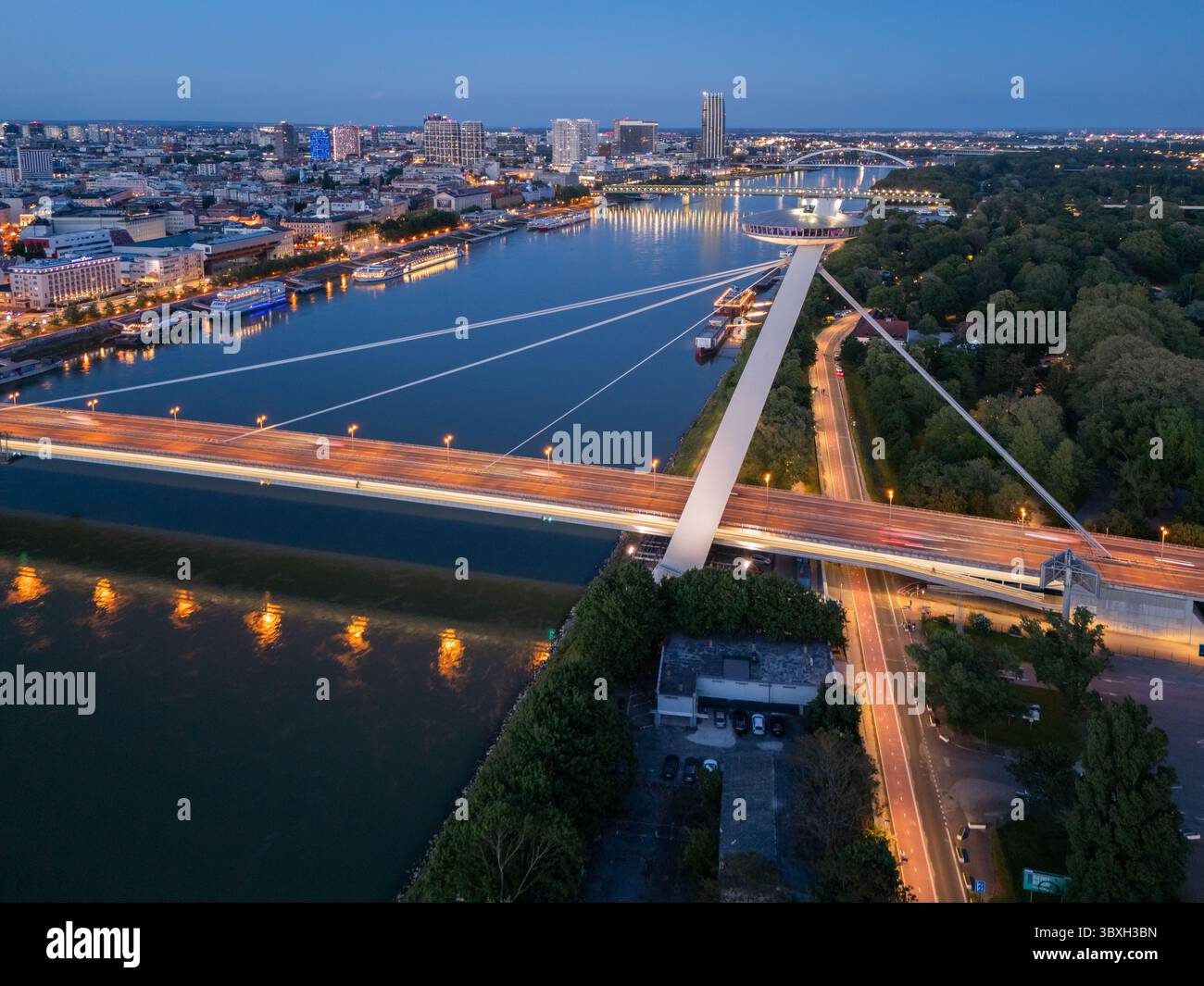 Aerial view illuminated snp hi-res stock photography and images - Alamy