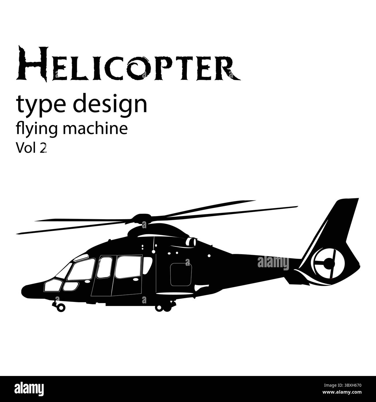 Helicopter type design Vol 2 Silhouette Shapes illustration vector ...