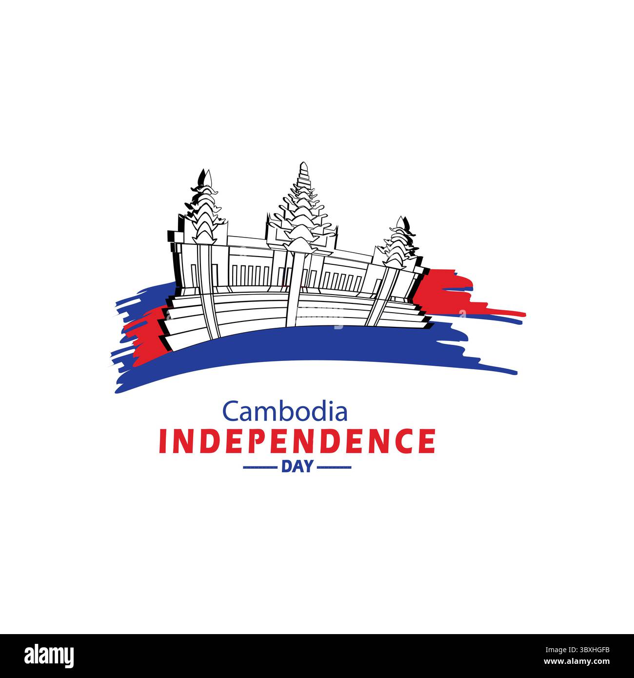 Independence Day of Cambodia, Cambodia flag illustration Vol 03 Stock ...