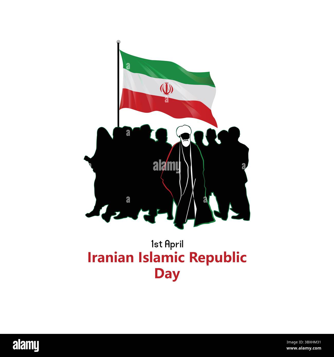 Iranian Islamic Republic Day Illustration vector-based drawing on white background Stock Vector ...