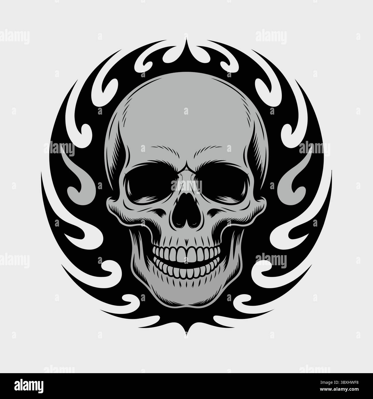 Gothic design elements skull Stock Vector Images - Alamy