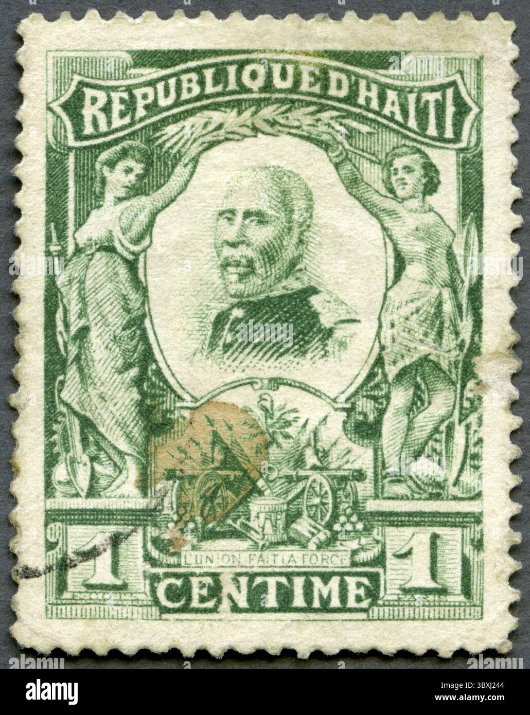 HAITI - CIRCA 1904: A stamp printed in Republic of Haiti shows ...