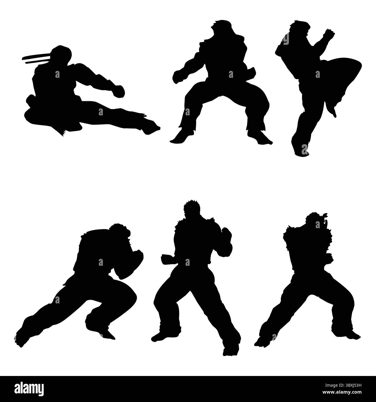 karate kick silhouette Shapes Drawing Vol 11 Stock Vector Image & Art ...