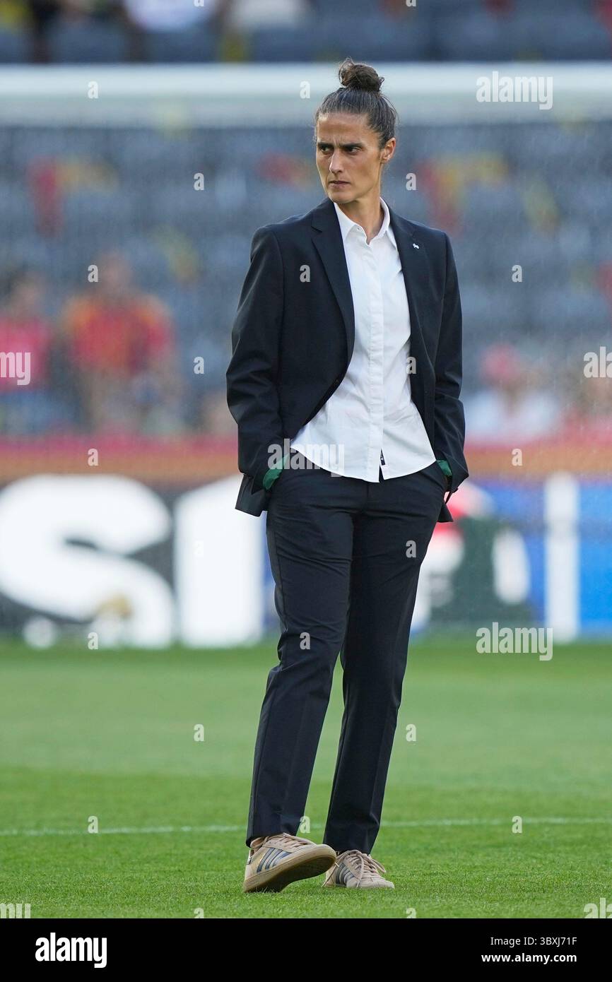 Spain head coach Montserrat Tome stands on the pitch ahead of the Women ...