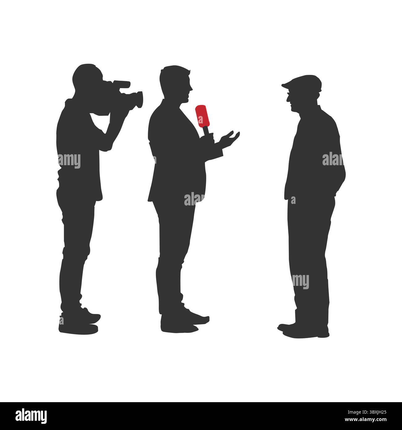 Male News Reporter Reporting News, Anchor, Anchoring black silhouette ...