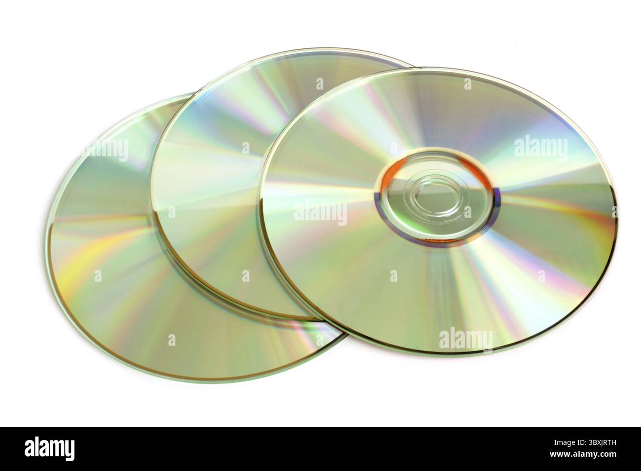 Three cd isolated on a white background Stock Photo - Alamy