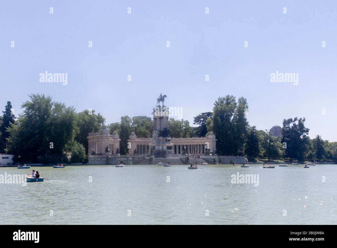 Boats in the pond of El Retiro Park, July 18, 2025, in Madrid (Spain ...