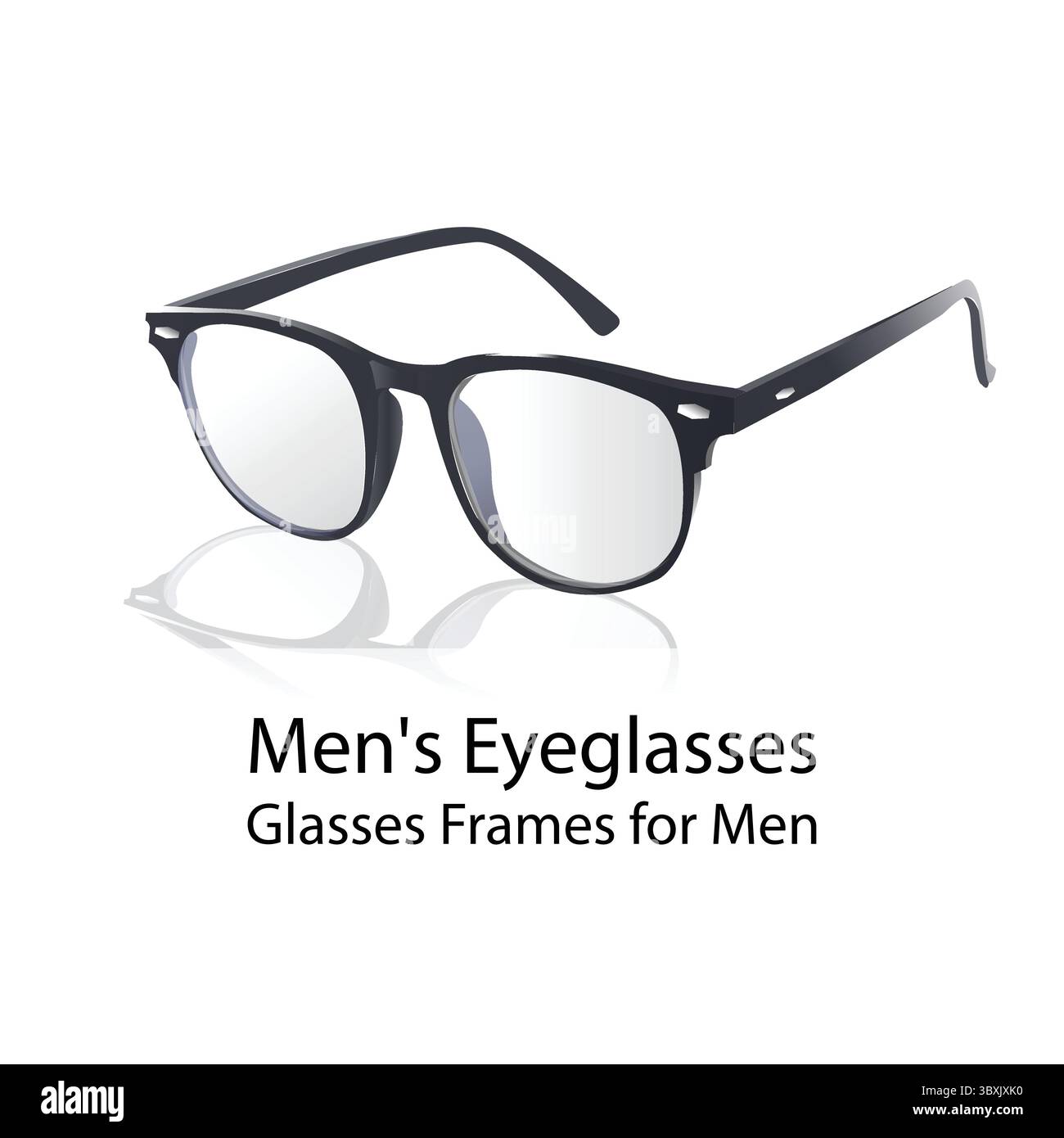 White glasses frame 3d hi-res stock photography and images - Alamy