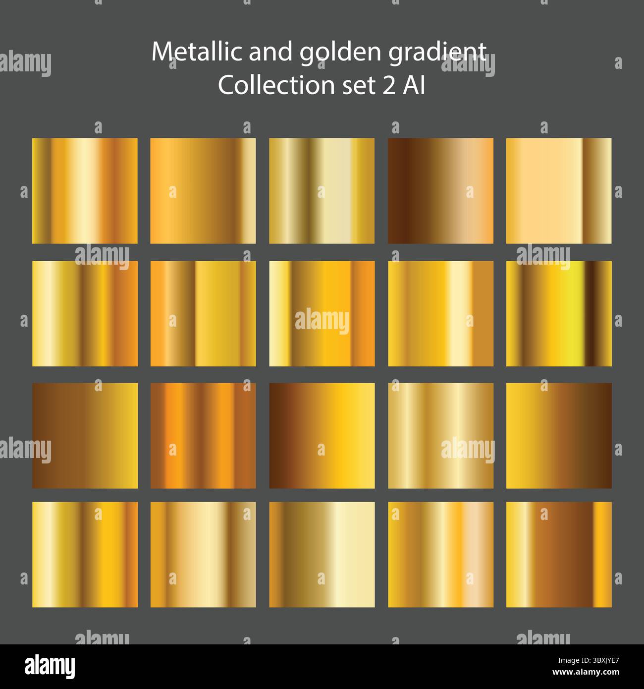 set of gold gradient illustration Stock Vector Image & Art - Alamy