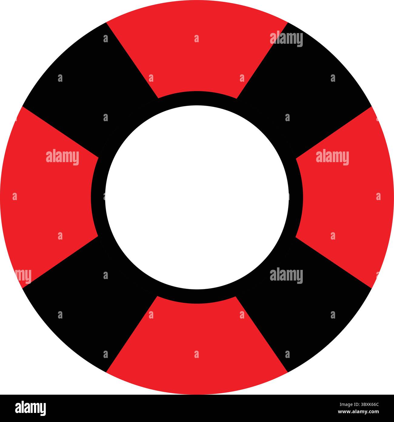 Red and white lifebuoy vector icon, a circular safety symbol for life ...