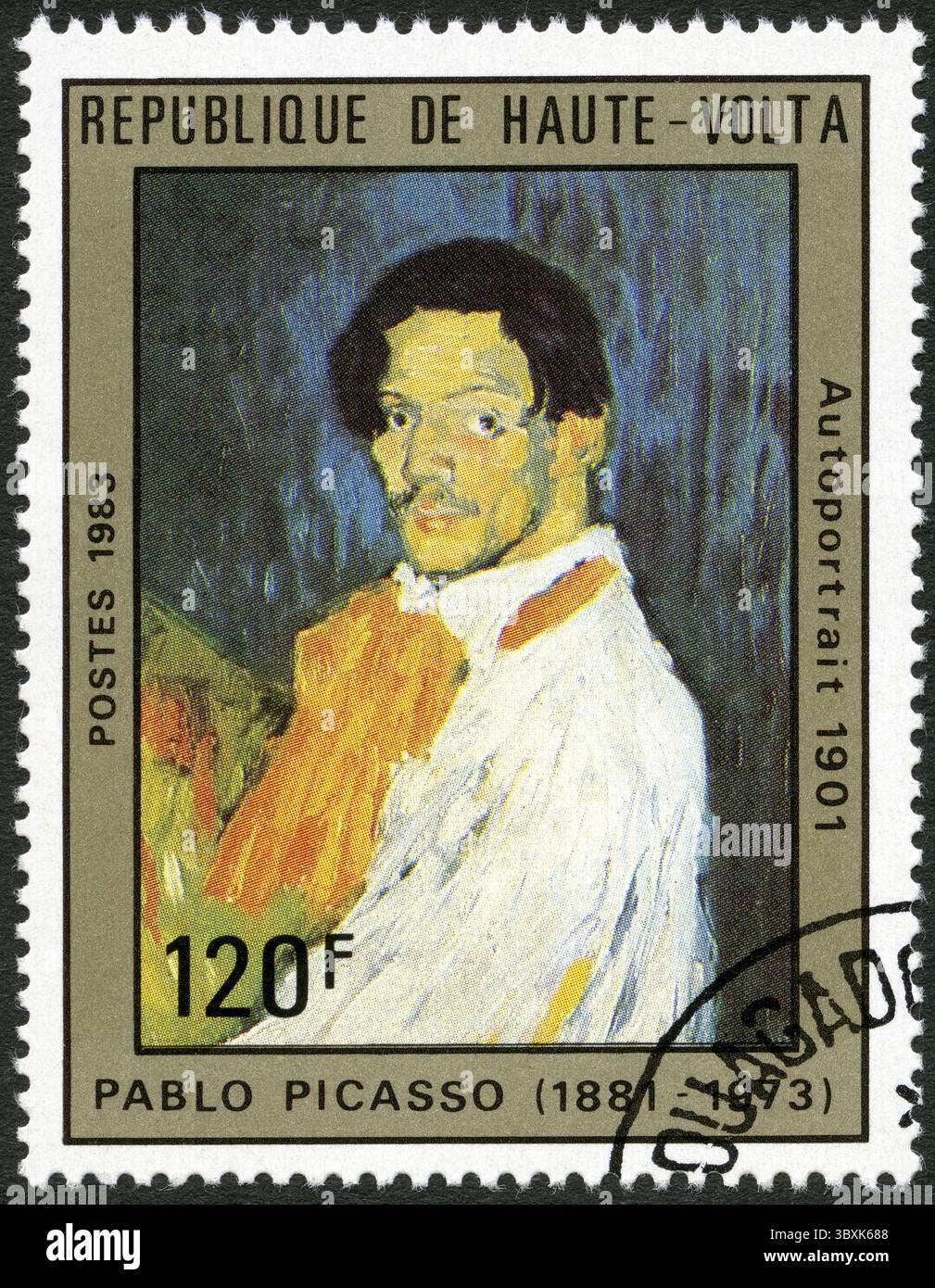 UPPER VOLTA - CIRCA 1983: A stamp printed in Upper Volta shows Self ...