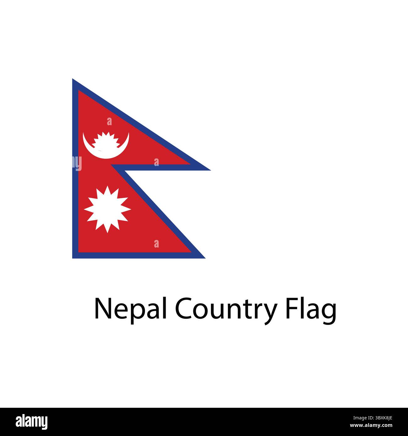Nepal Country Flag hand drawing illustration vector-based drawing Stock ...